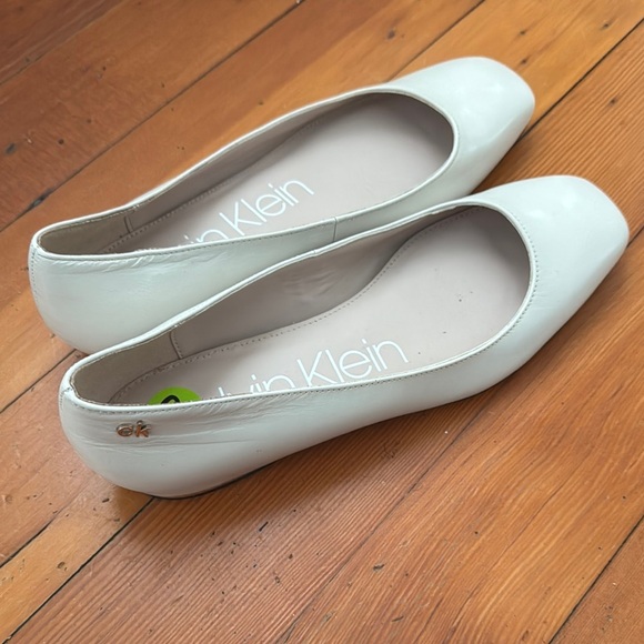 Calvin Klein | Shoes | Calvin Klein White Flats Elegant Minimalist ...